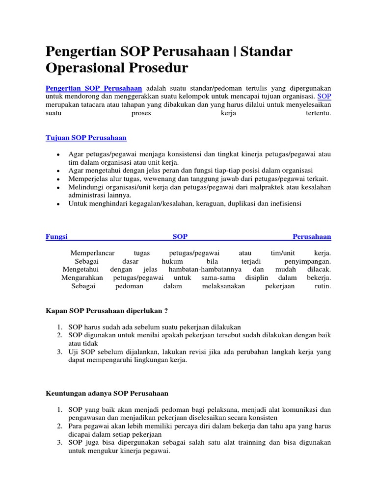 Contoh Sop | PDF