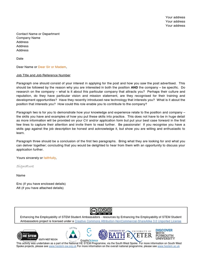 Job Application Letter Template | PDF | Science, Technology ...