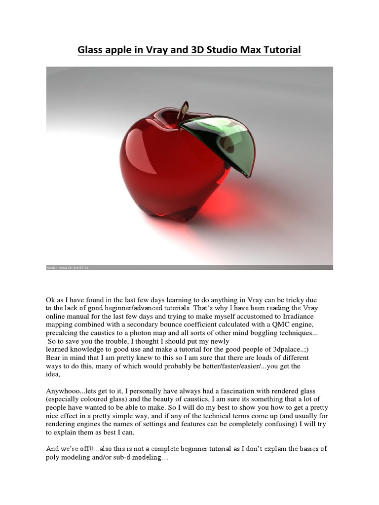 Tutorial Glass Apple in Vray and 3D Studio Max | PDF | Rendering (Computer Graphics) | Color