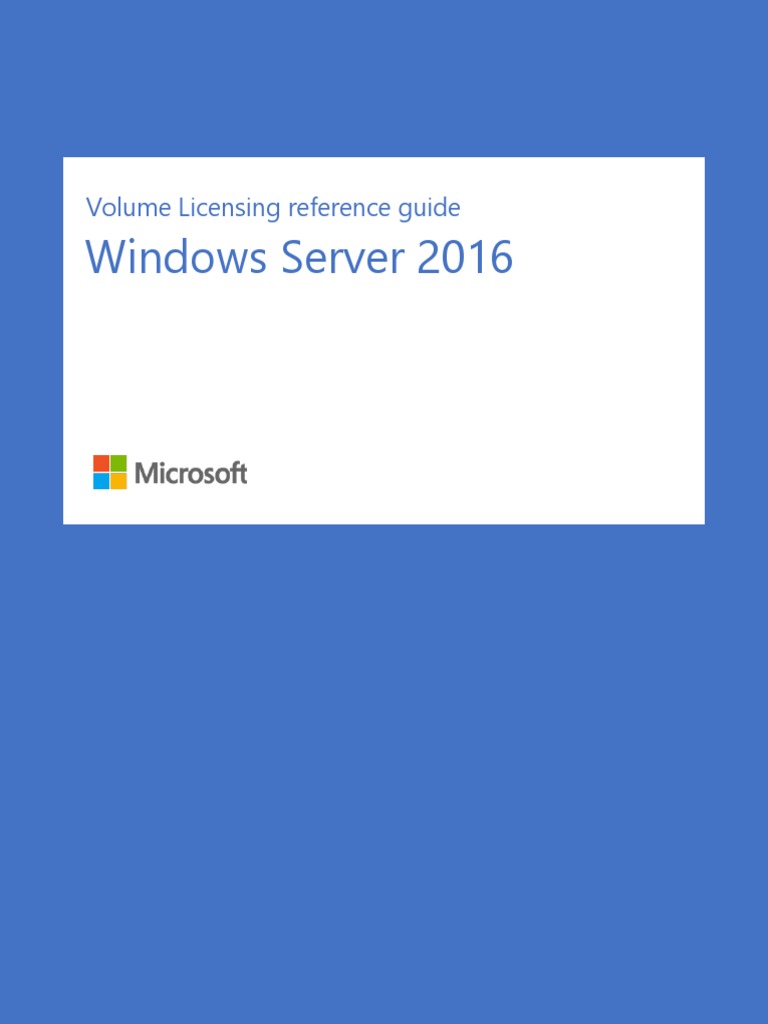 WindowsServer2016 Licensing Guide | PDF | Microsoft Windows | Active ...