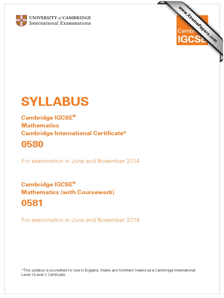 IGCSE Math 0580 Y14 Sy | PDF | Trigonometric Functions | Circle