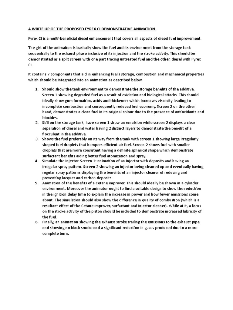 A Write Up of The Proposed Fyrex Ci Demonstrative Animation | PDF ...