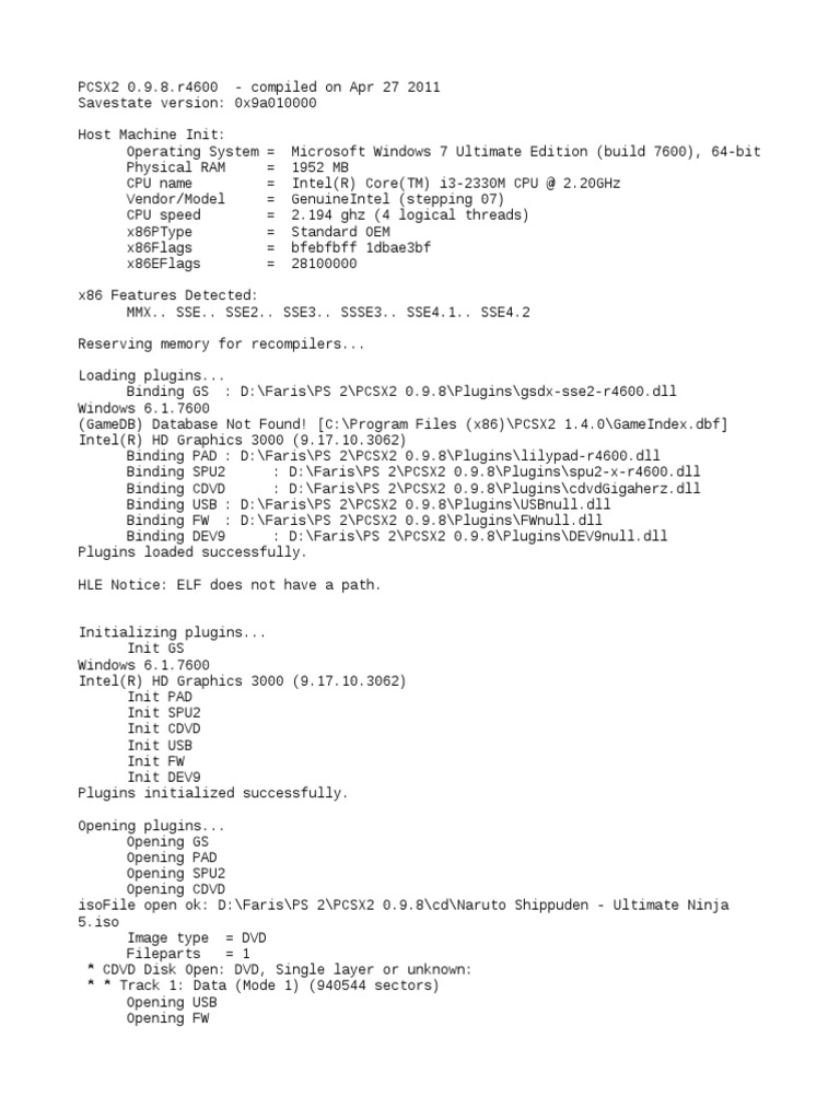 Emu Log | PDF | System Software | Computing