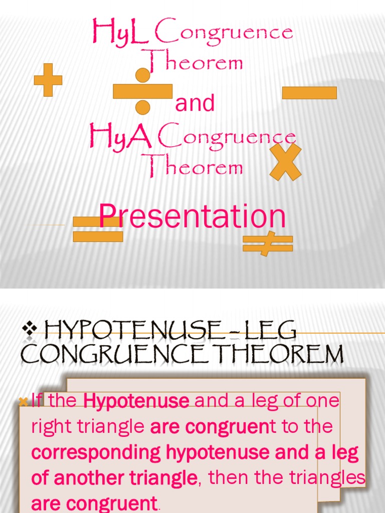 Hyl Congruence Theorem and Hya Congruence Theorem: Presentation | PDF