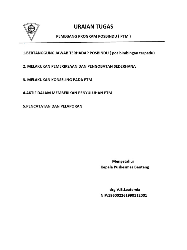 Uraian Tugas PTM | PDF