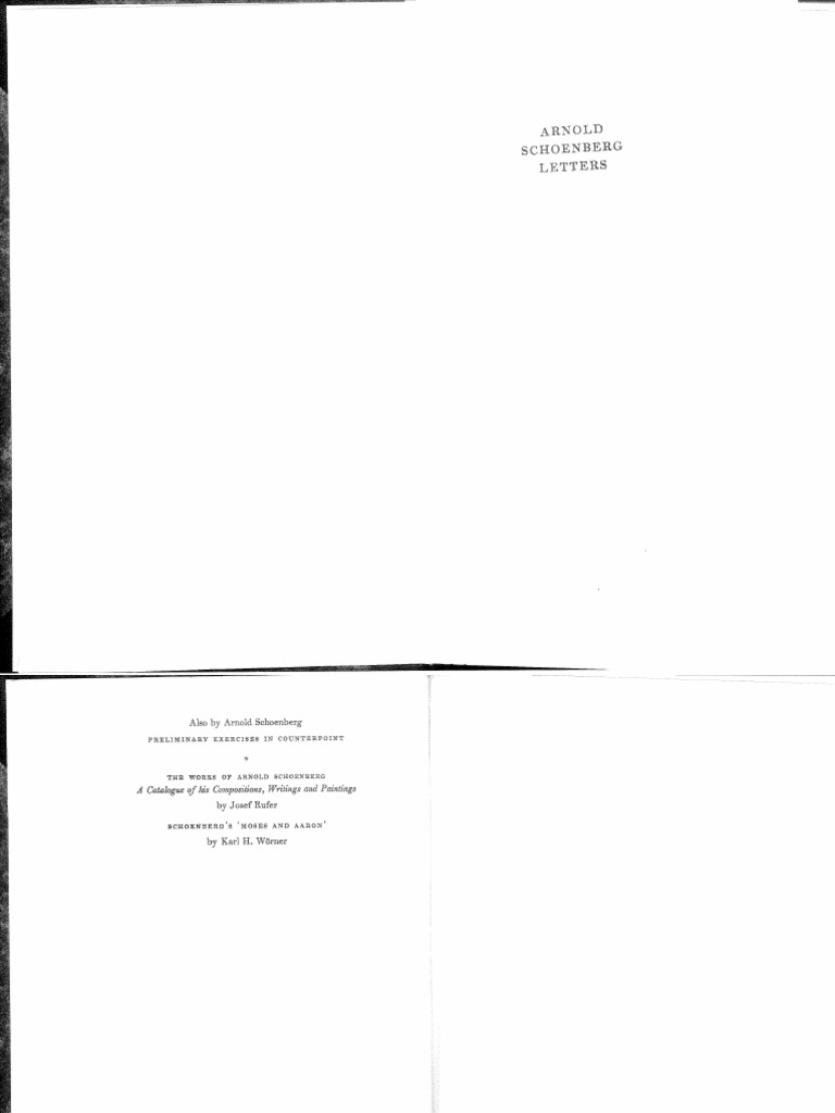 Schoenberg Letters PDF | PDF | Classical Music | Entertainment (General)