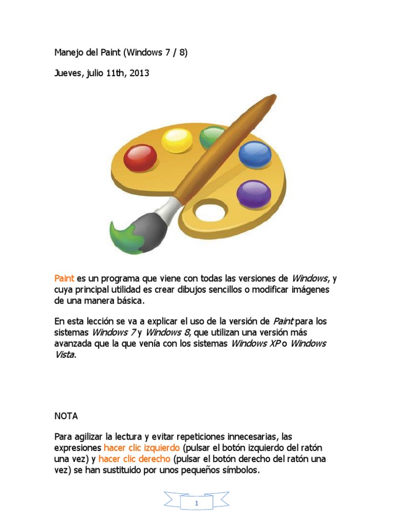 Windows 7 Paint | PDF | Point and Click | Ventana (informática)