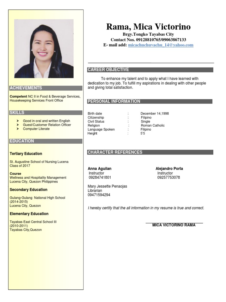 A Well-Rounded Resume: Seeking a Career to Enhance Talents and Satisfy ...