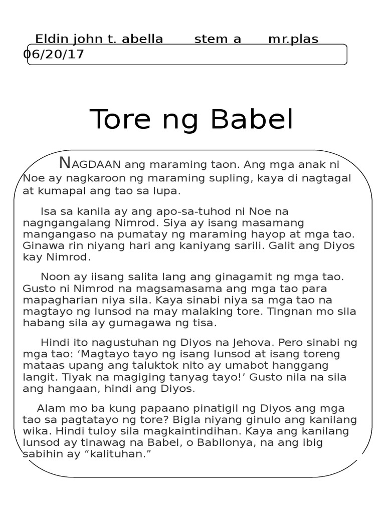 Tore NG Babel | PDF