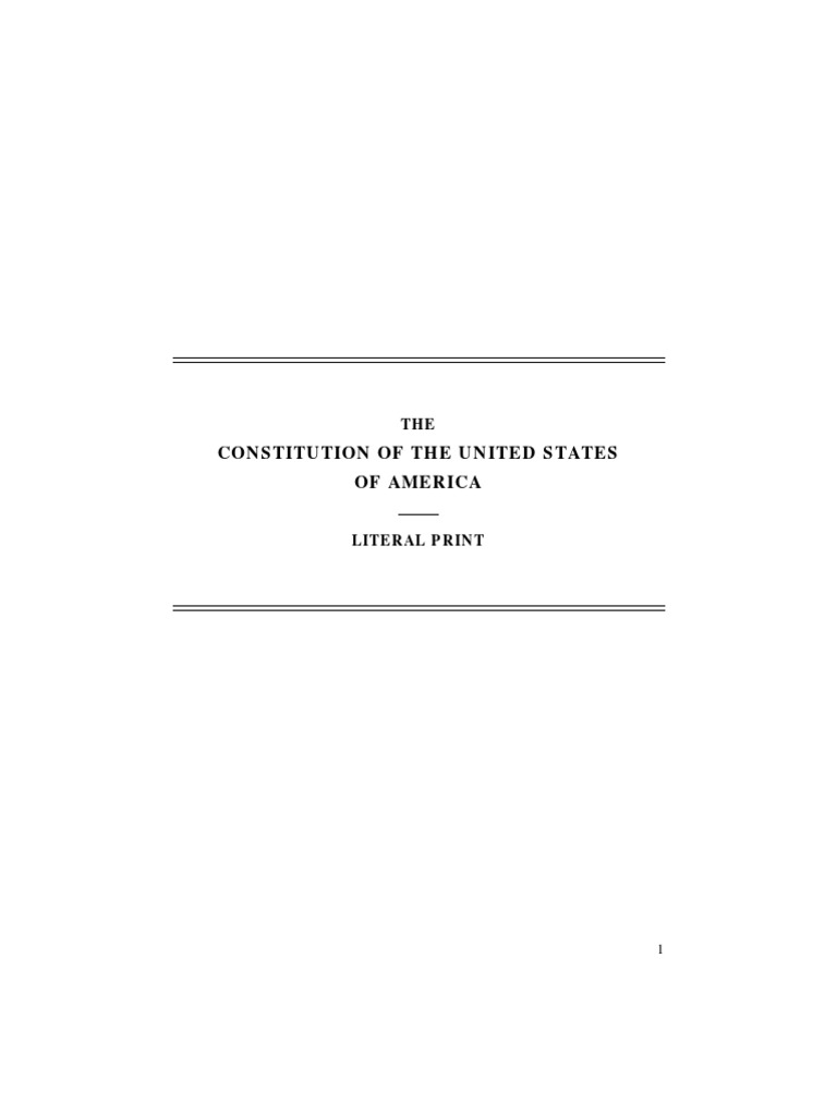 Constitution of The United States of America | PDF | U.S. State ...
