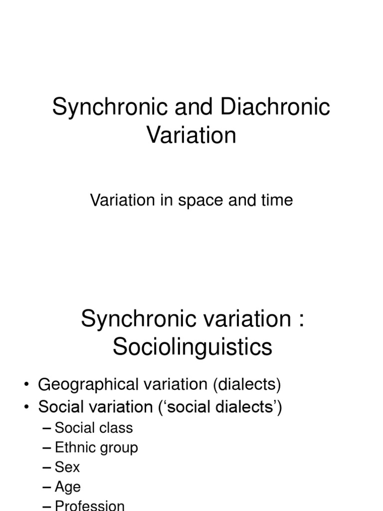 Synchronic and Diachronic Variation | Dialect | English Language