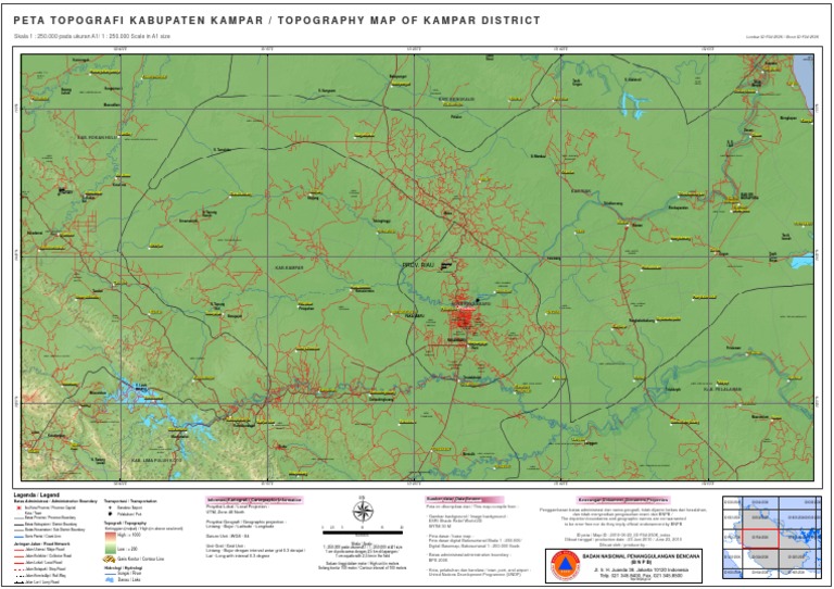 Peta Topografi Kabupaten Kampar / Topography Map of Kampar District | PDF