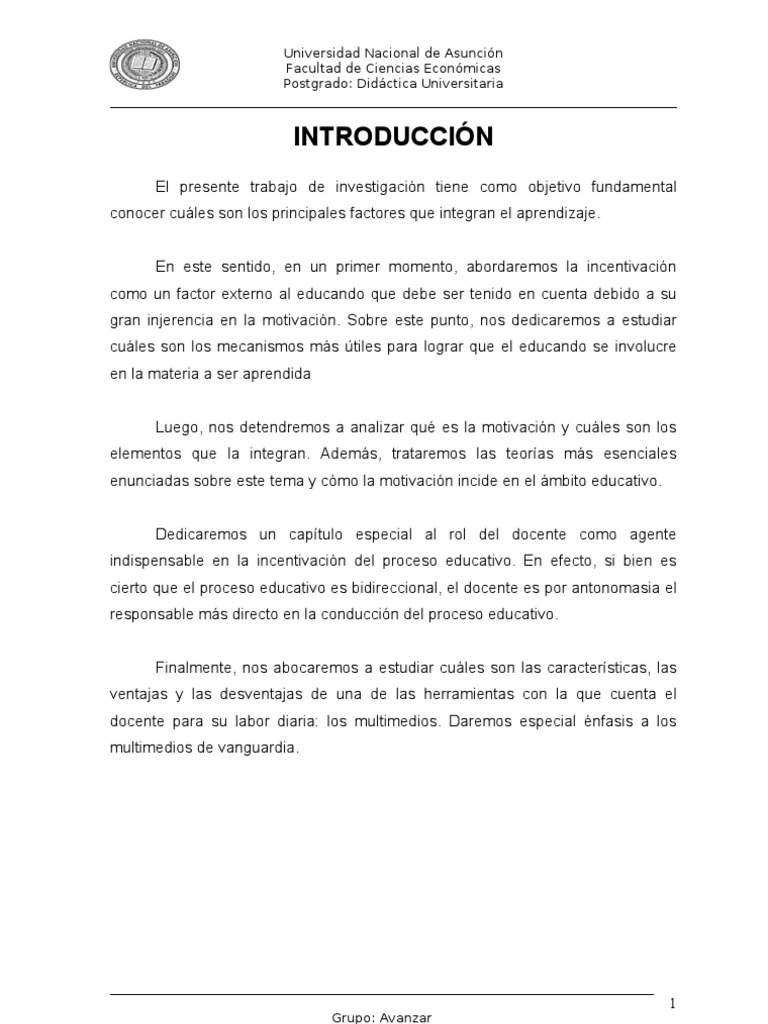 Incentivación y Motivación en Educación | PDF | Motivación | Motivacional