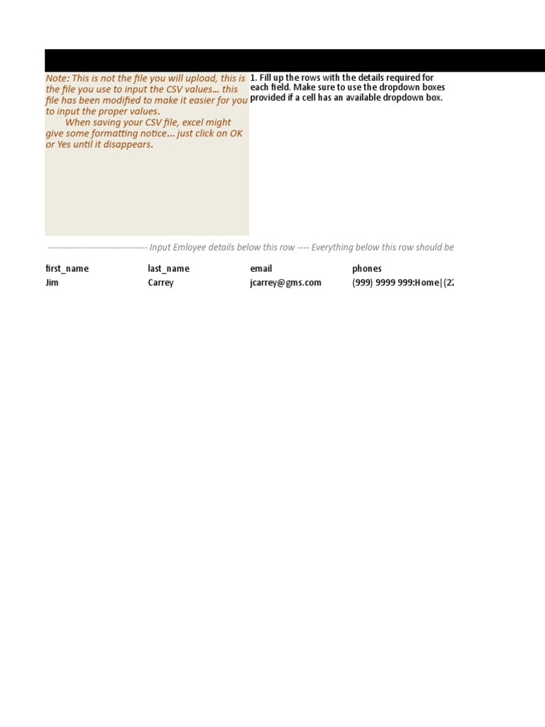 Employee CSV Template | PDF | Comma Separated Values | Computing And ...