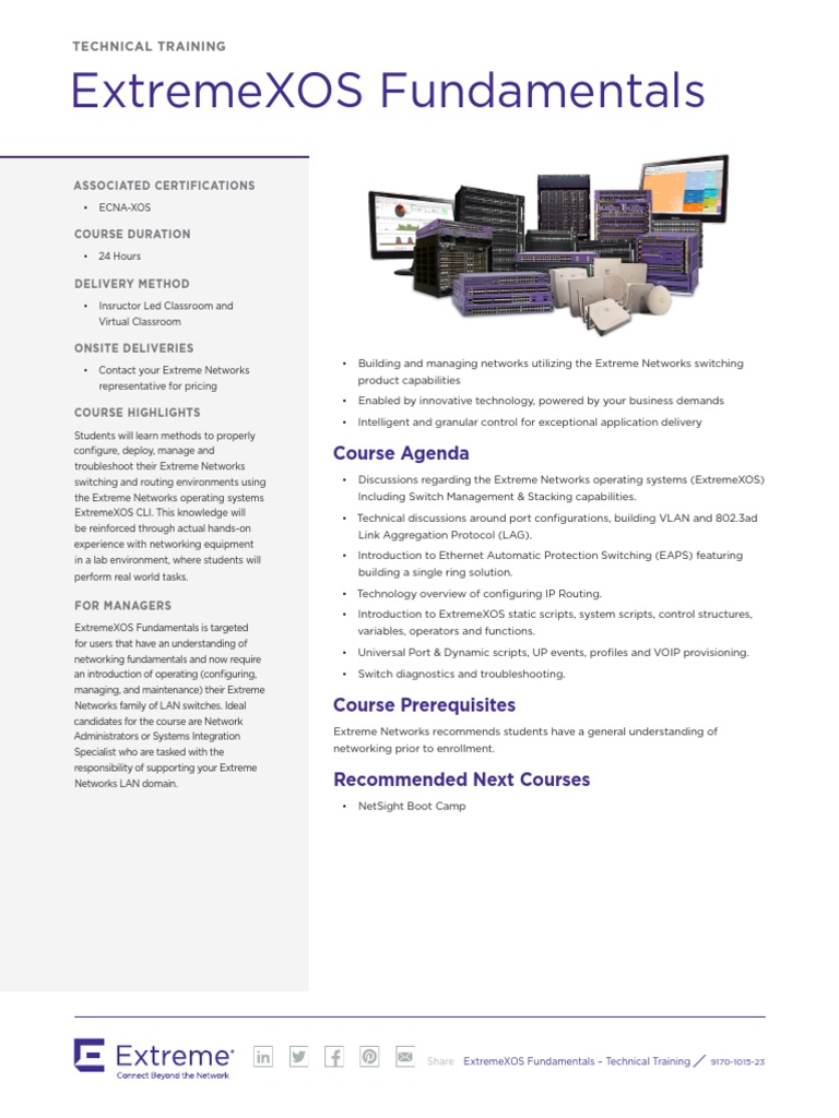 ExtremeXOS Fundamentals Training Course | PDF | Network Switch ...