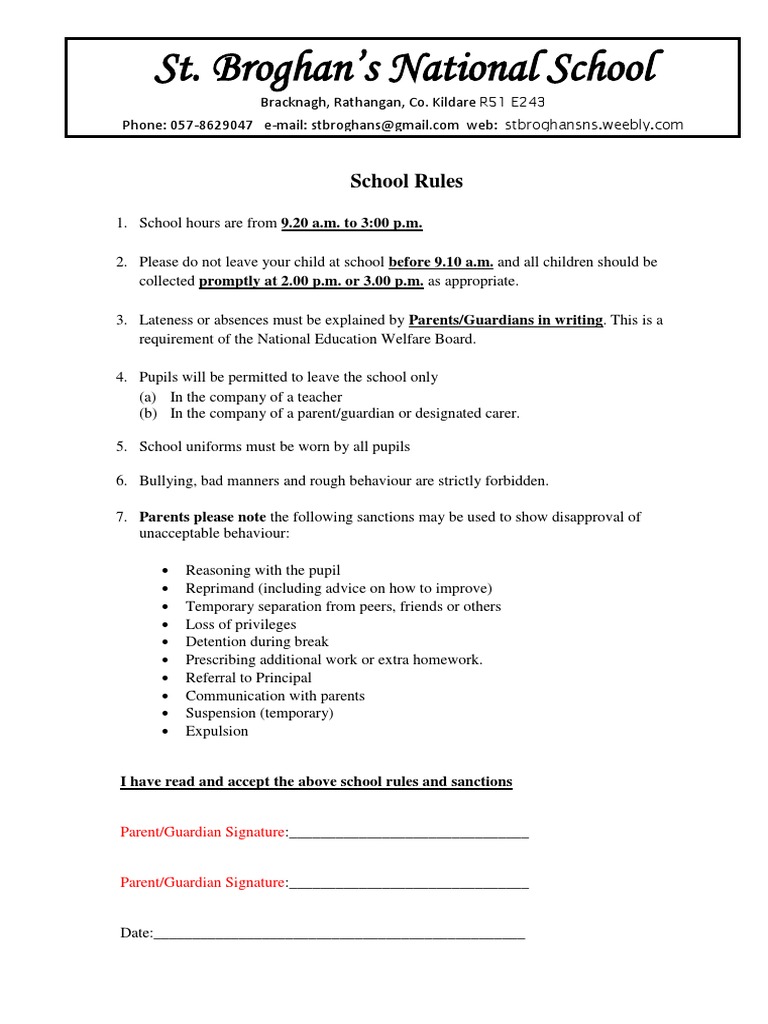 5a School Rules | PDF