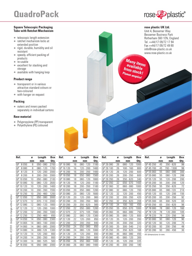 QuadroPack Square Ratchet Storage Case Datasheet | PDF | Polymers ...