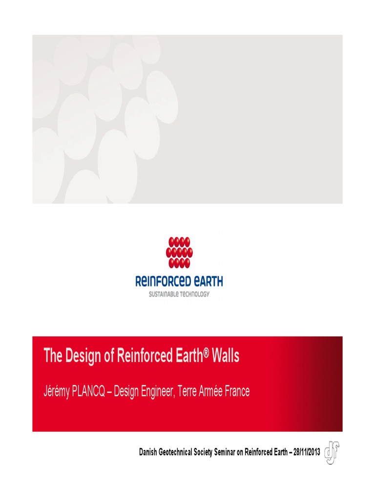 The Design of Reinforced Earth Walls DGS 28-11 | PDF | Geotechnical ...