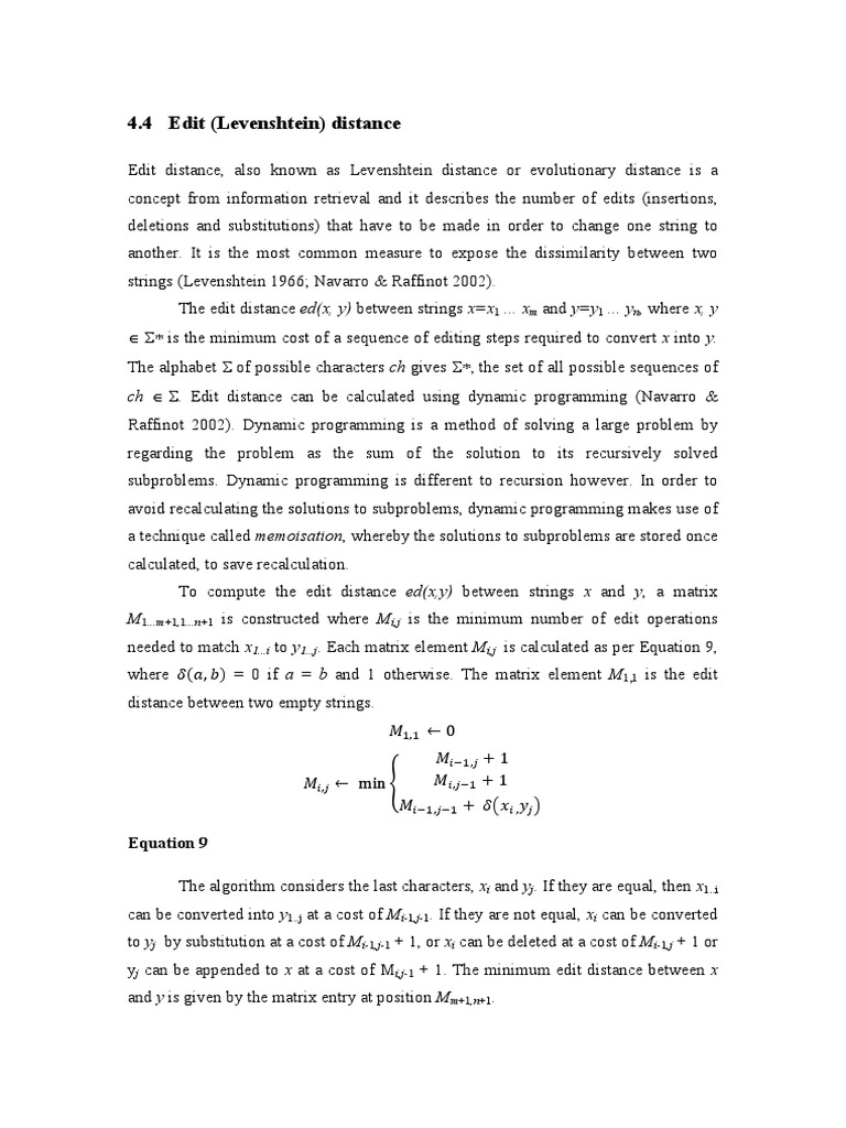 4.4 Edit (Levenshtein) Distance | PDF | Dynamic Programming ... 4.4 Edit (Levenshtein) Distance | PDF | Dynamic Programming ...
