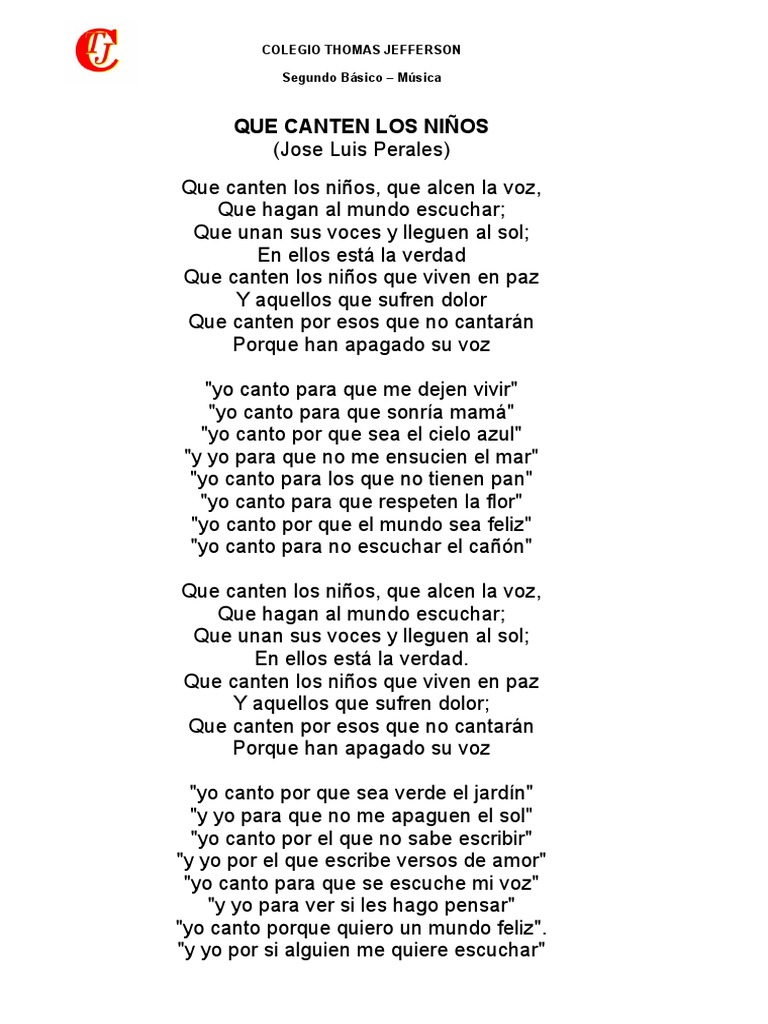 Que Canten Los Niños | PDF | Canto | Ocio