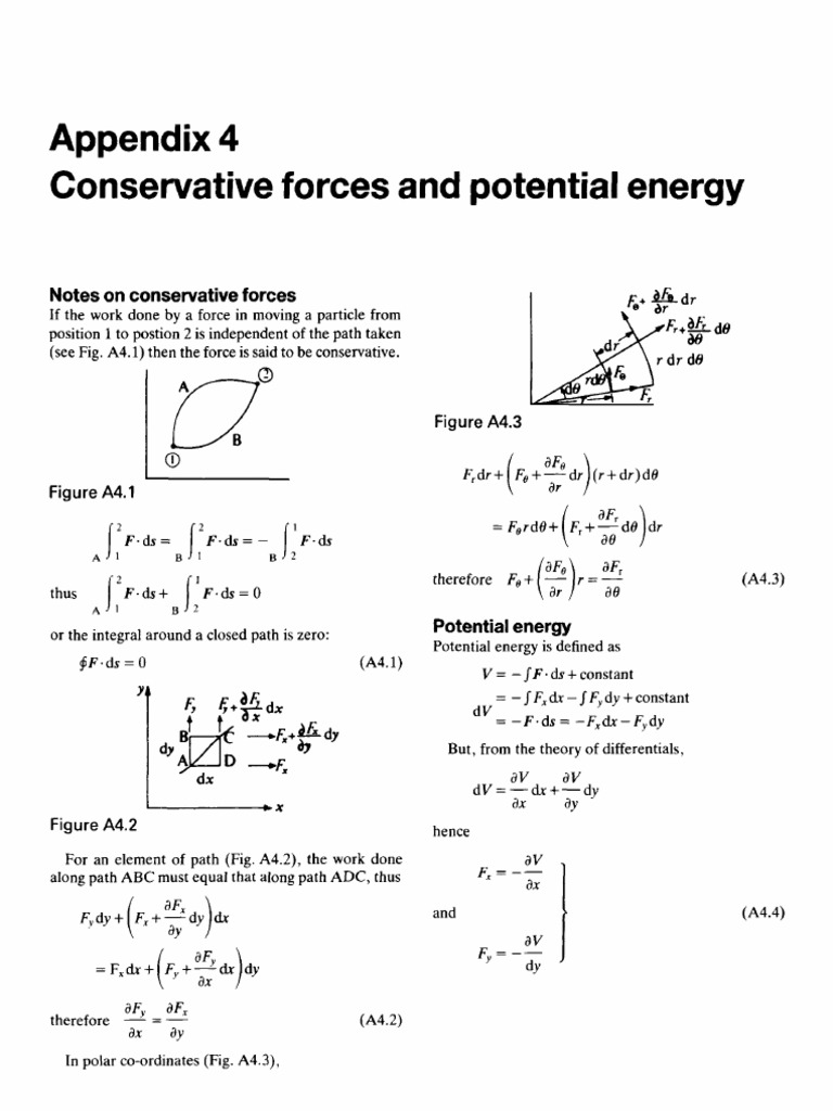 Appendix 4 Conservative forces and potential energy | Potential Energy ...