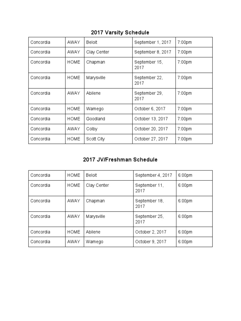 2017 Gameschedule | PDF
