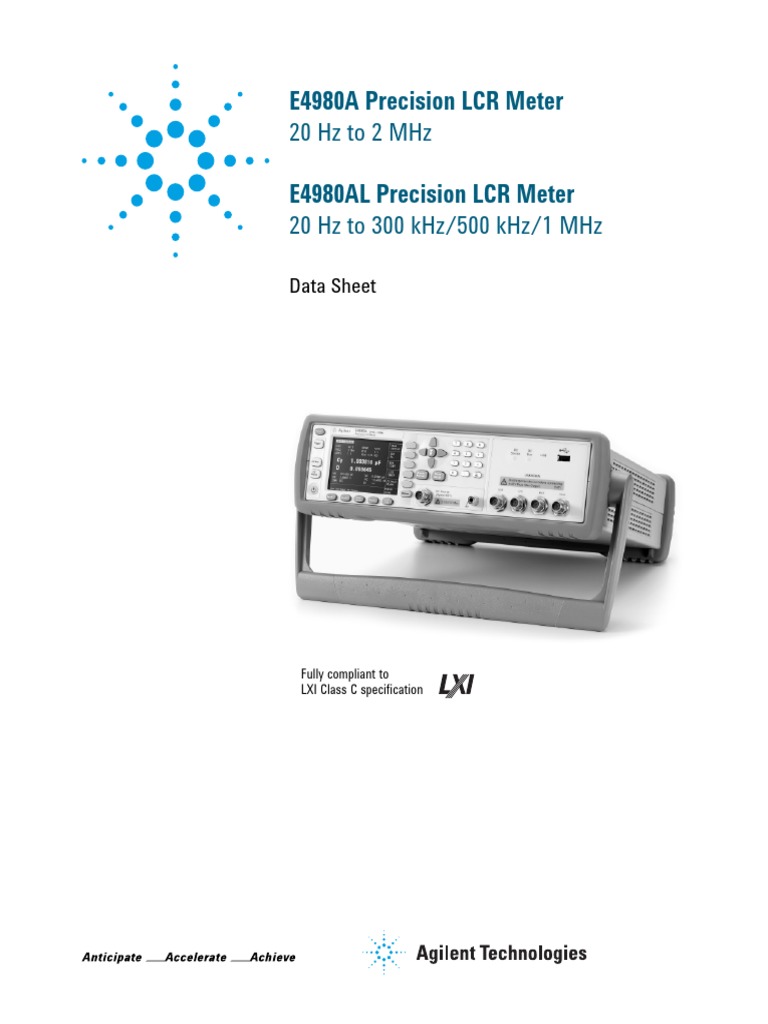 Agilent E4980A Precision LCR Meter - 5989-4435EN PDF | PDF | Hertz ...