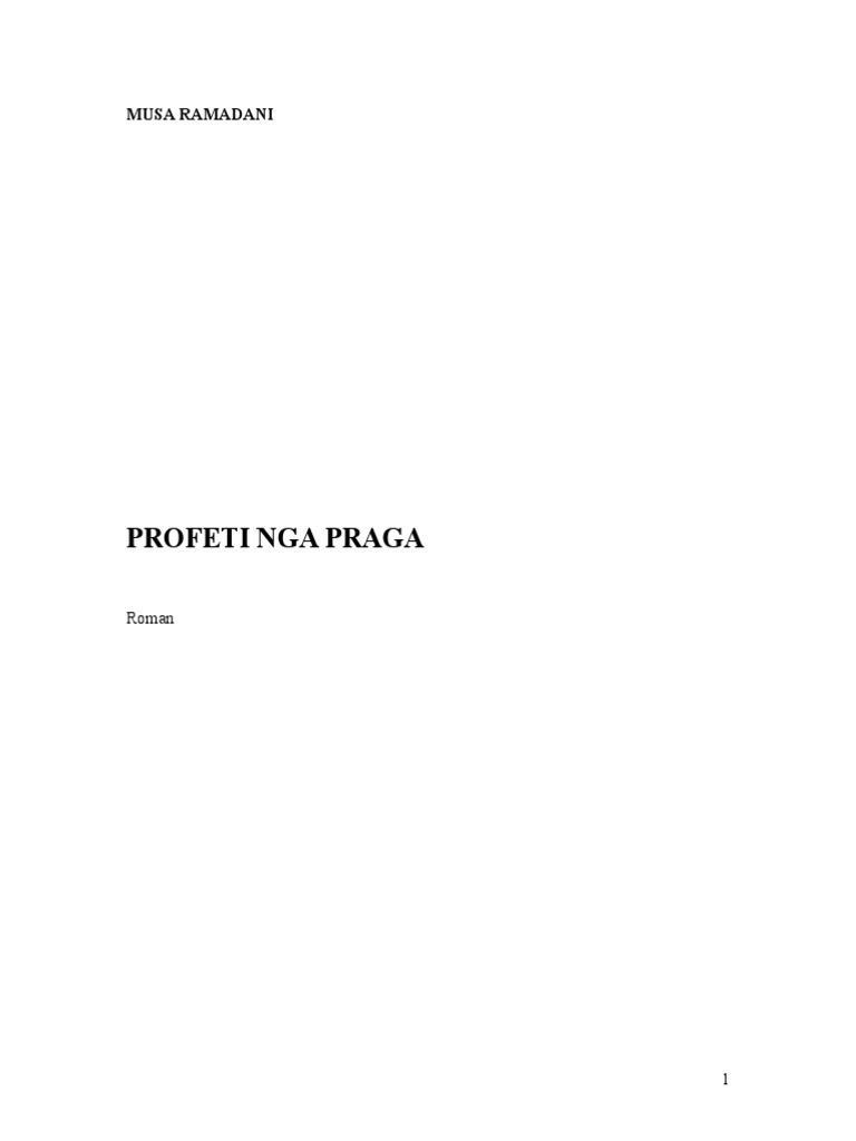 Profeti Nga Praga - Musa Ramadani | PDF
