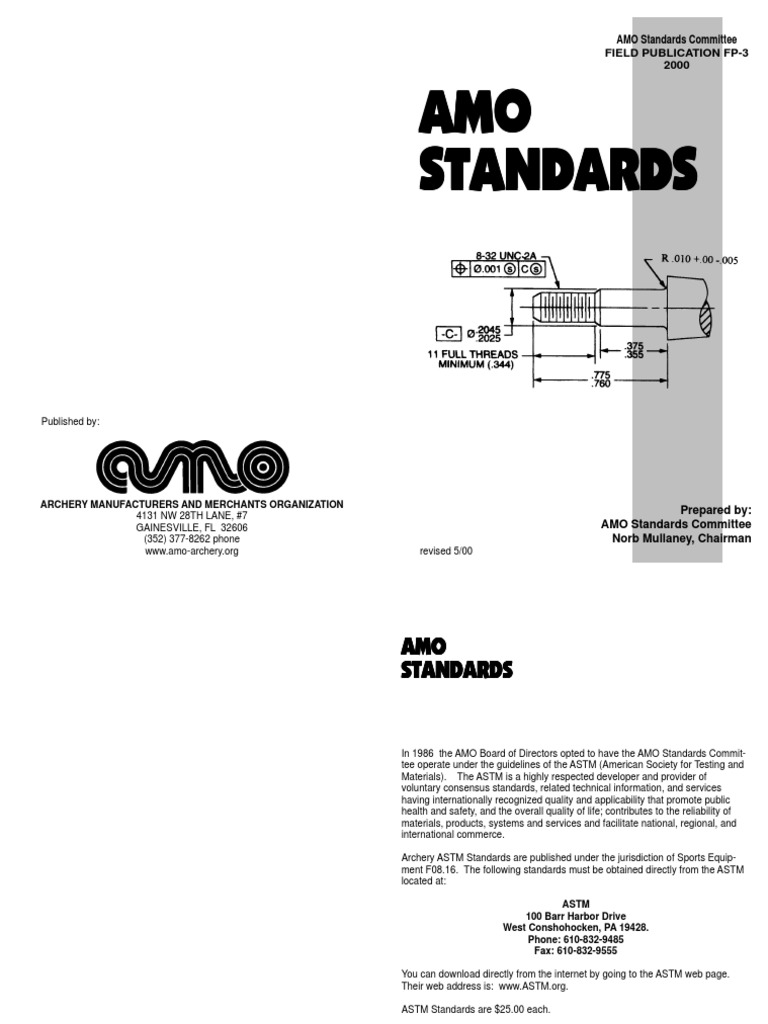 Amo Equipment Standards | PDF | Bow And Arrow | Arrow