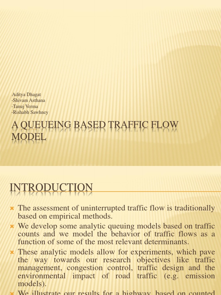 A Queueing Based Traffic Flow Model | PDF | Teaching Mathematics | Transport