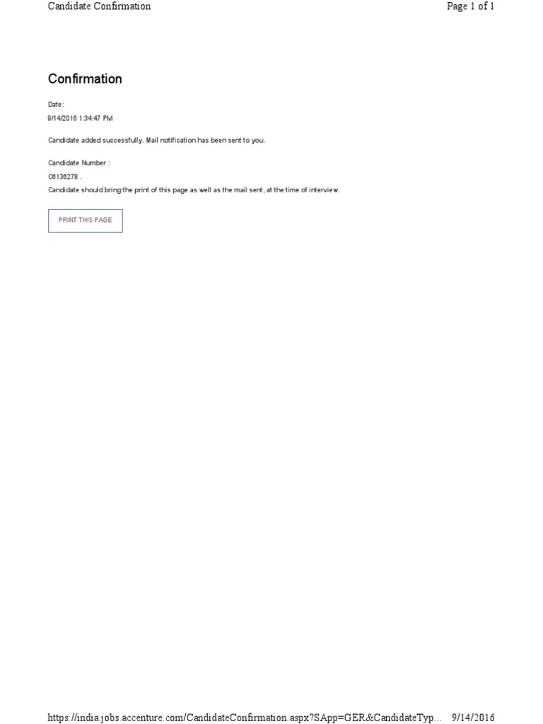 Confirmation Page | PDF