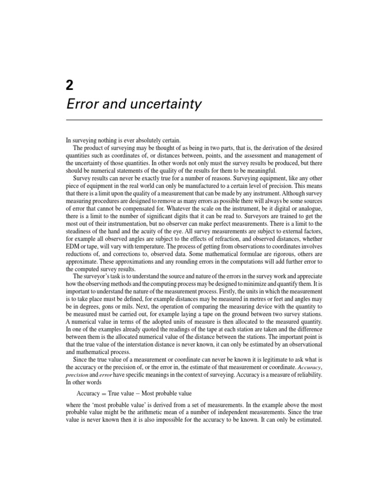 Error and Uncertainty - Engineering Surveying by W. Schofield | PDF ...