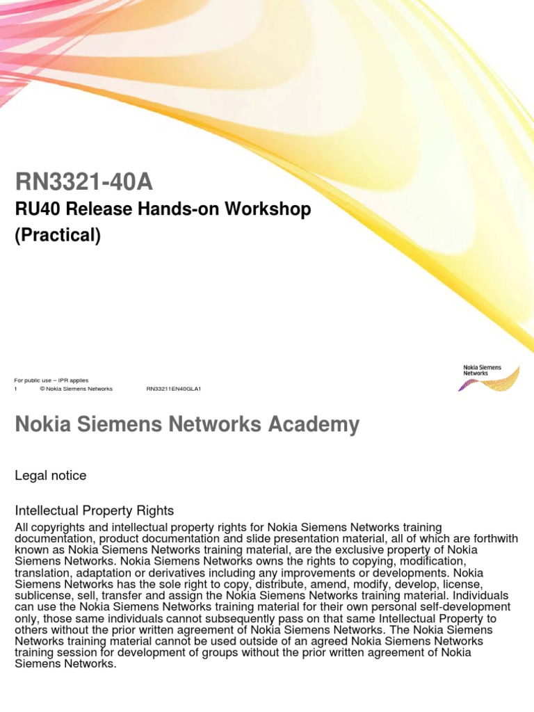01 - RN33211EN40GLA1 - RU40 Release Hands-On Workshop PDF | PDF | High ...