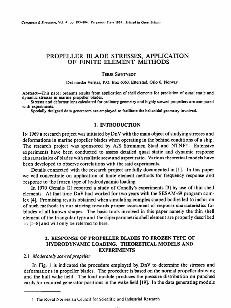 Propeller Blade Stress and FEA | PDF | Propeller | Stress (Mechanics)