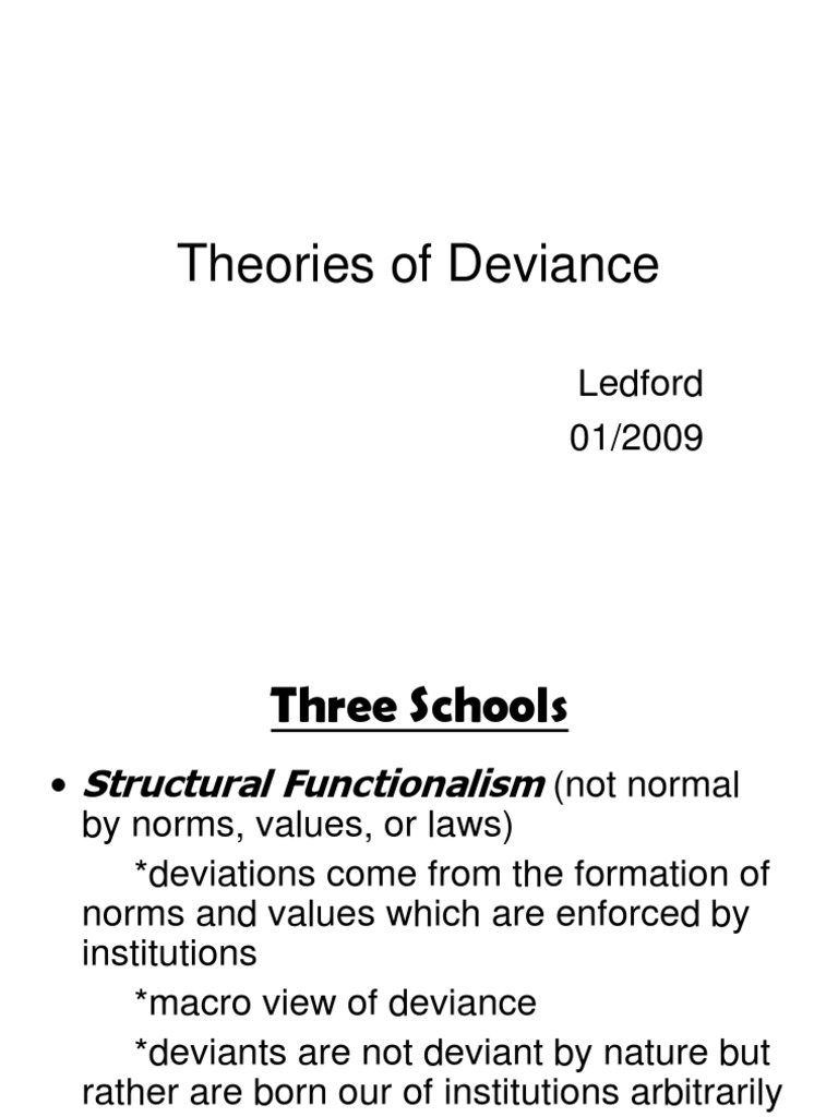 Theories of Deviance | PDF | Deviance (Sociology) | Social Constructionism
