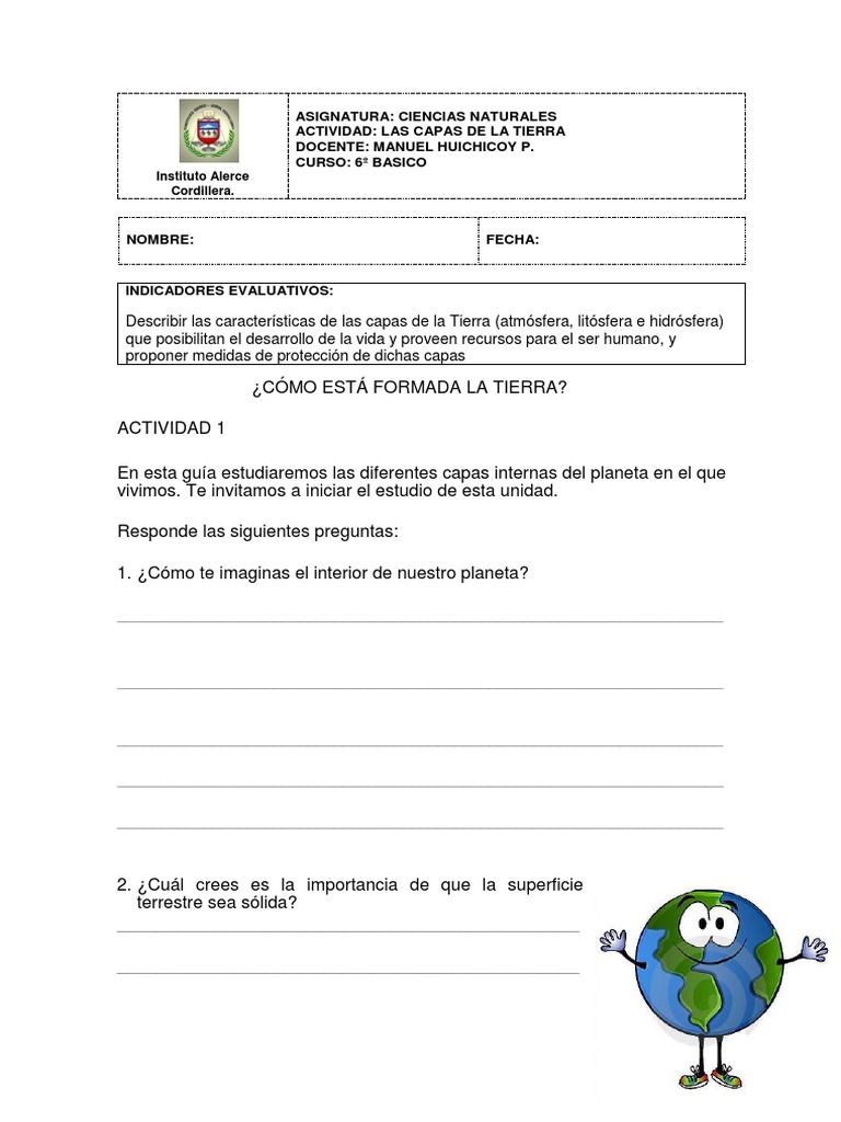 Capas de La Tierra 6 | PDF | Estructura de la tierra | Manto (geología)