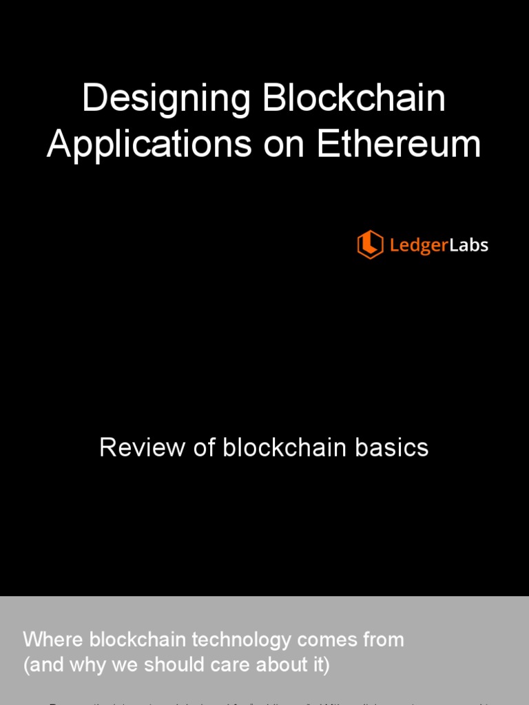 Designing Blockchain Applications On Ethereum | PDF | Blockchain ...