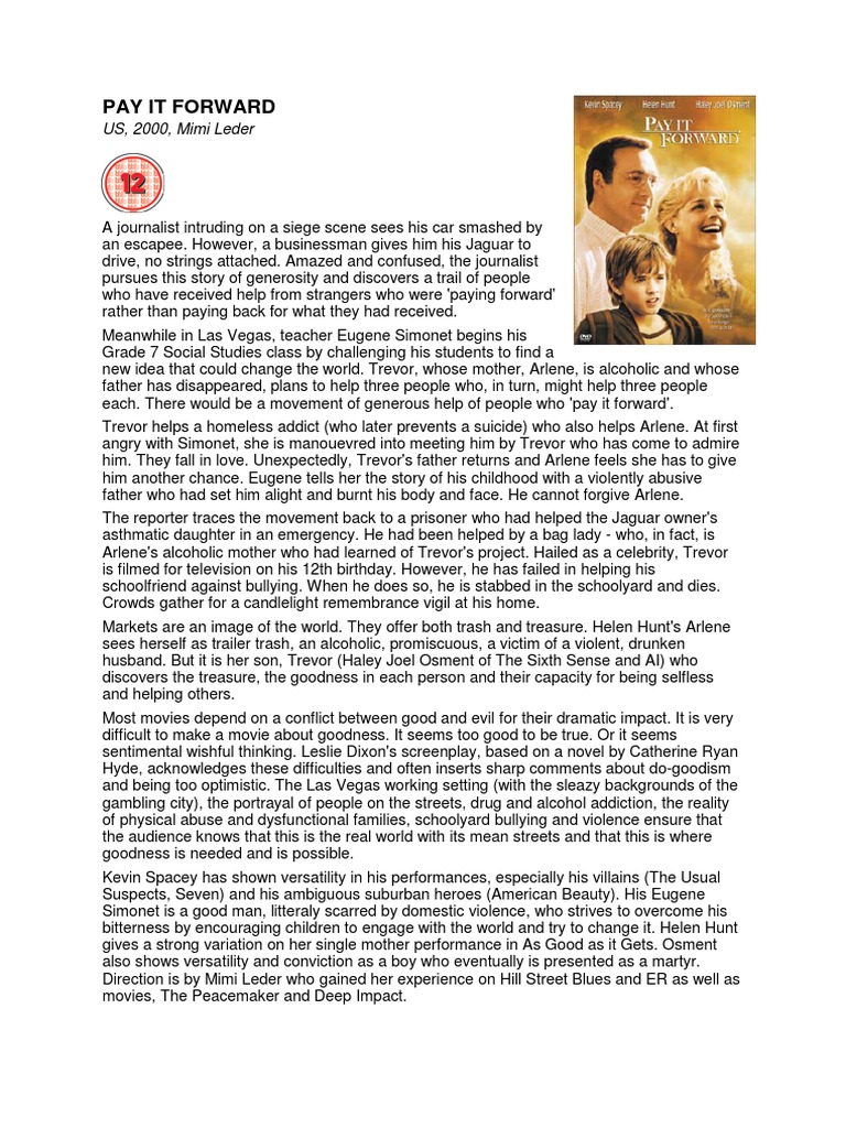 Pay It Forward PDF | PDF | Crime Thriller