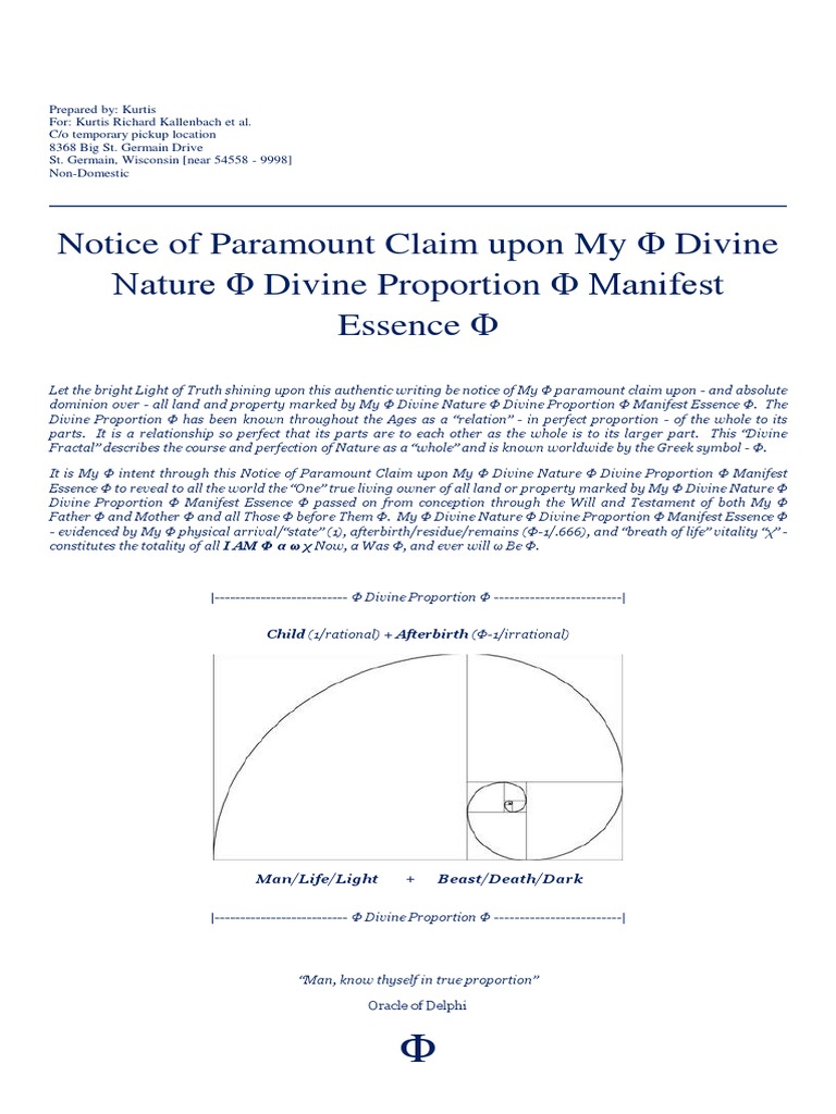 Notice of Paramount Claim Upon | PDF | Sperm | Anatomy