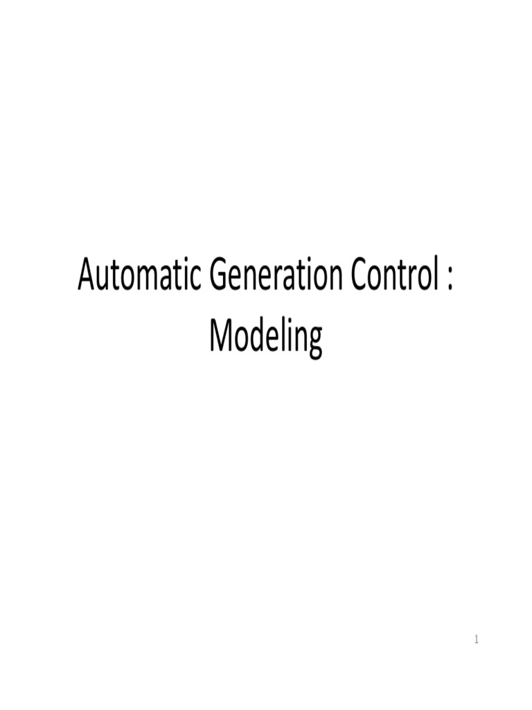 Automatic Generation Control: Modeling | PDF | Electrical Engineering ...
