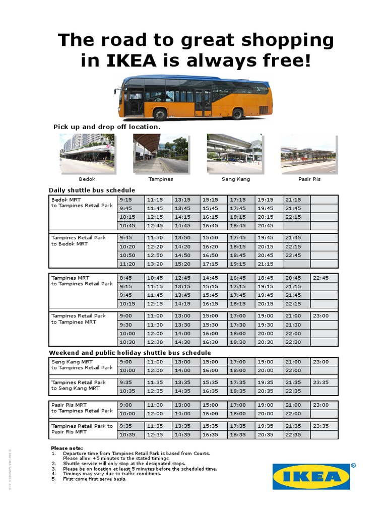 IKEA Tampines_A4 Shuttle Bus Schedule | Passenger Rail Transport | Road ...