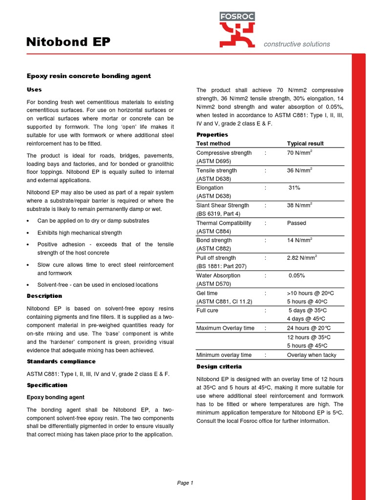 2 Nitobond EP PDF | PDF | Epoxy | Concrete