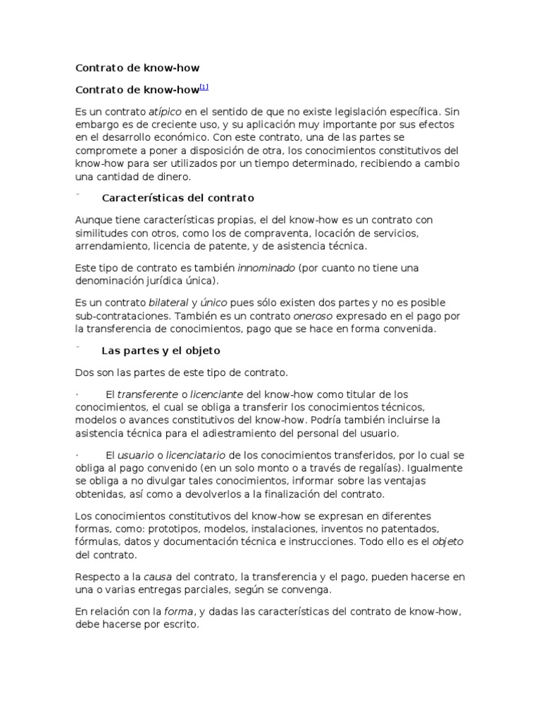 Contrato de Know-How: Guía Esencial | PDF | Patentar | Gobierno