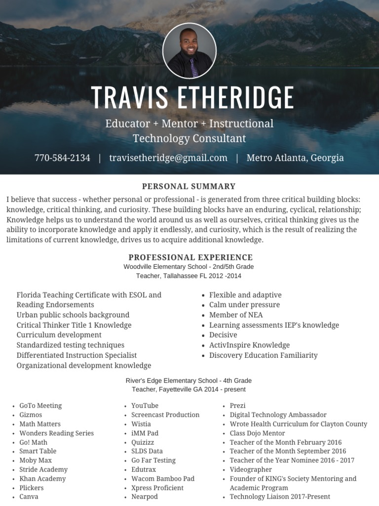 Travis Etheridge Resume | PDF | Teaching | Pedagogy