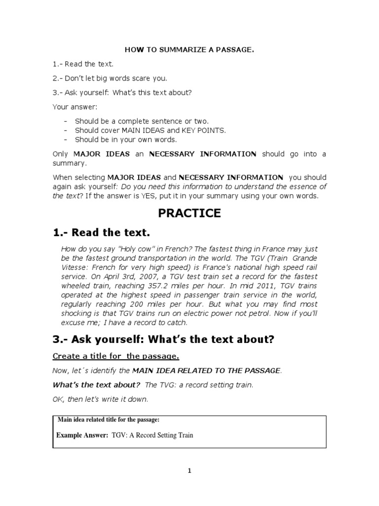 How To Summarize A Passage | PDF | Technology & Engineering