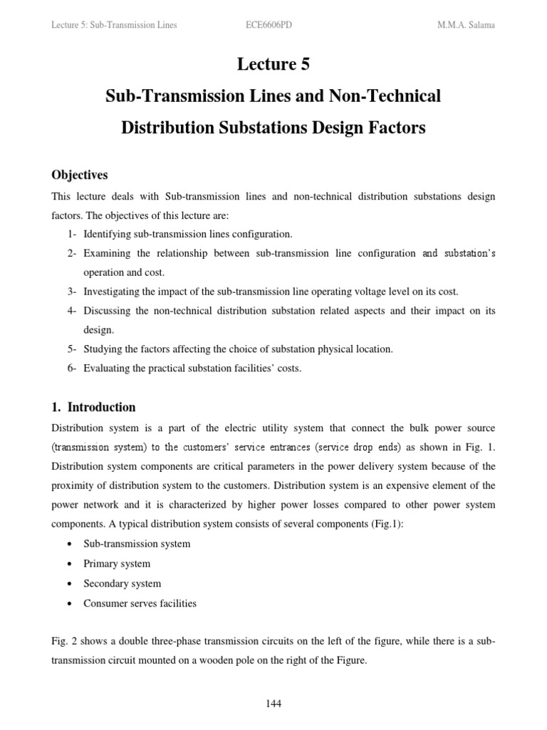 Sub-Transmission Design Factors | PDF | Electrical Substation | Fuse ...