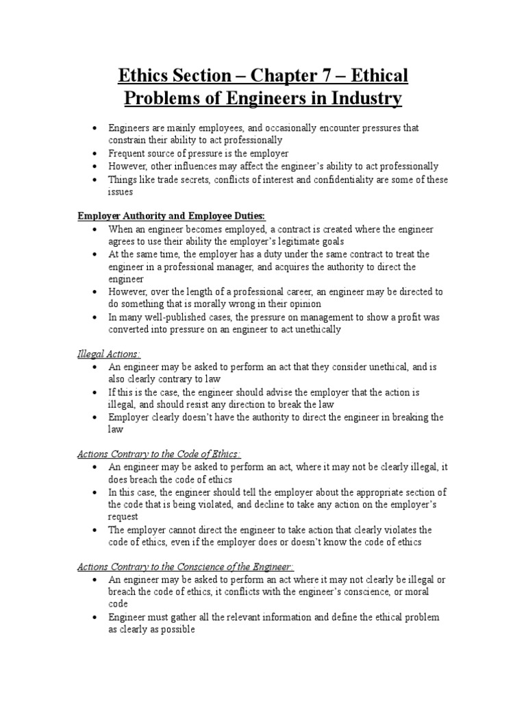 Ethics Chapter7 | PDF | Engineer | Employment