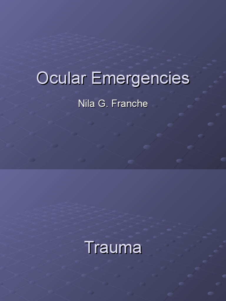 Ocular Emergency | Download Free PDF | Ophthalmology | Glaucoma