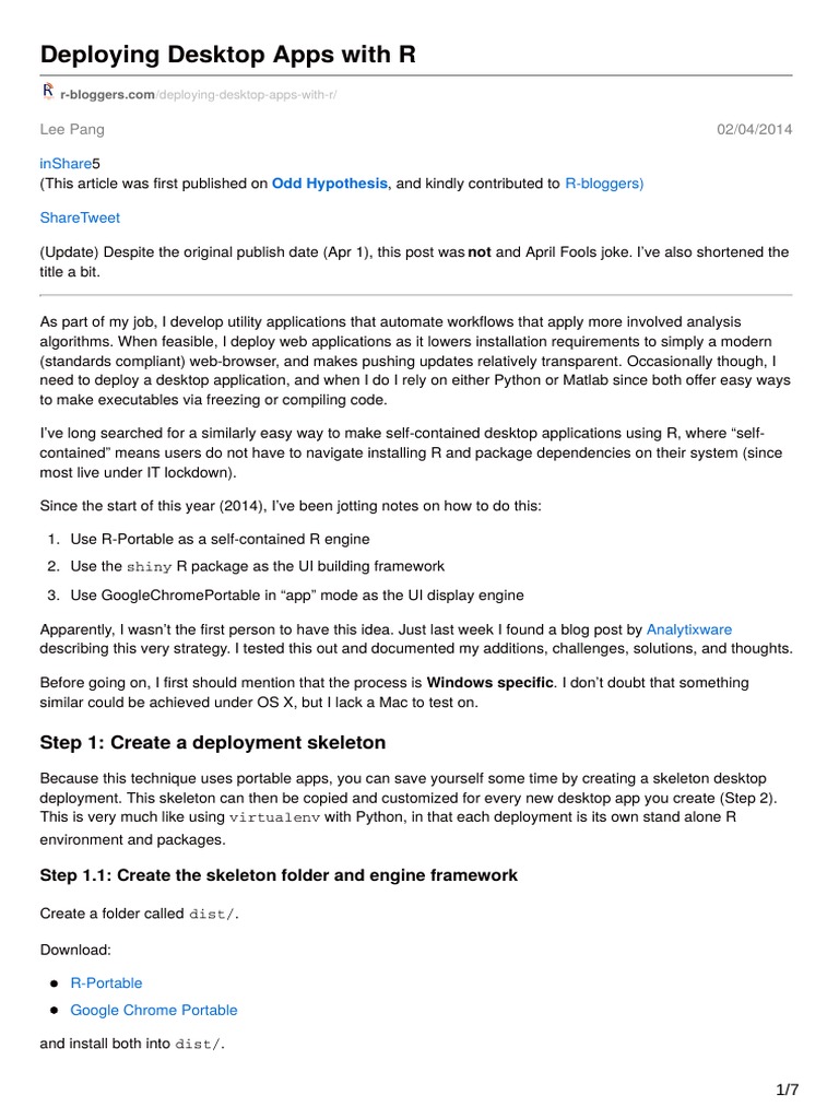 Deploying Self-Contained R Apps | PDF | Google Chrome | Command Line ...