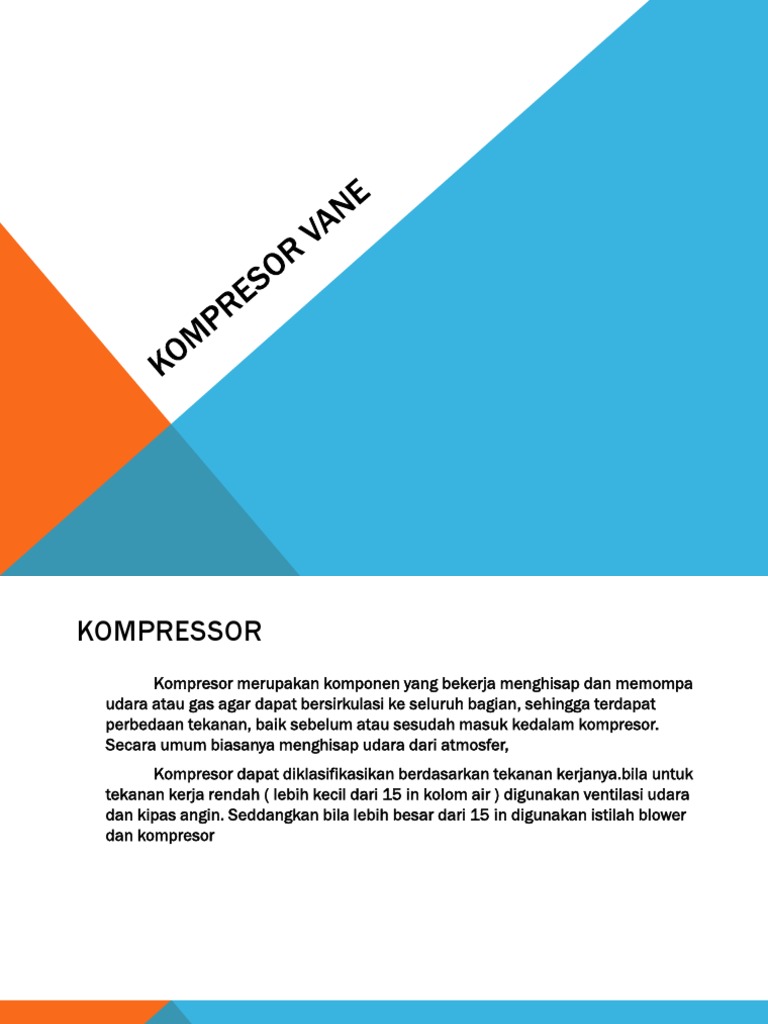 Kompresor Vane | PDF | Teknologi & Rekayasa